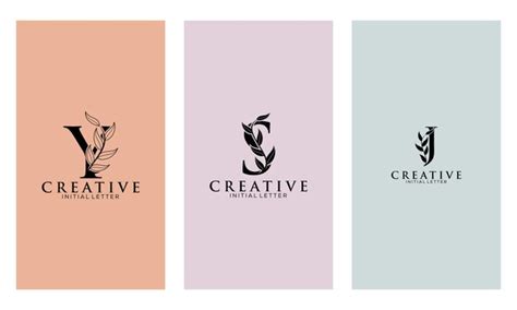 Premium Vector Set Of Botanical Minimalistic Initial Letter Y S J