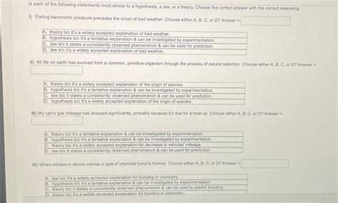 Is Each Of The Following Statements Most Similar To A