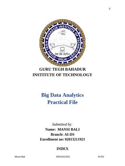 Bda Practical File Pdf