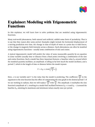 Lesson Modeling With Trigonometric Functions Nagwa Lesson Modeling With Trigonometric Functions Nagwa