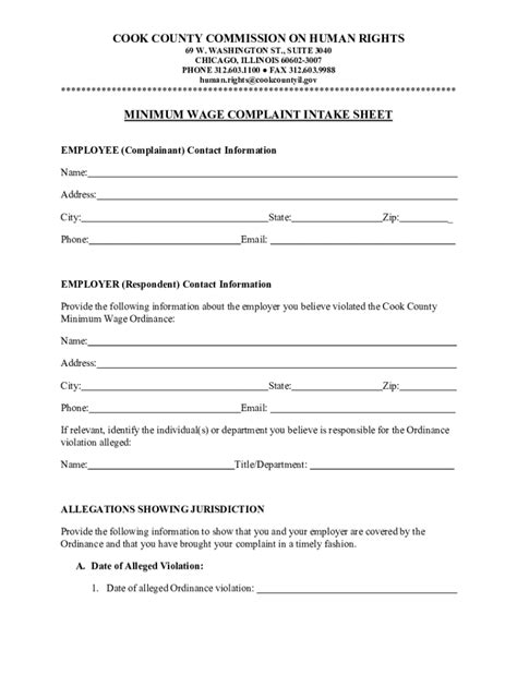 Fillable Online Drafting A Minimum Wage Ordinance Complaint Fax Email