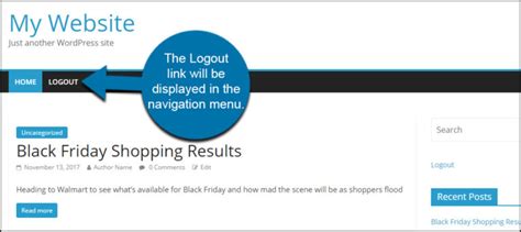 How To Add A Logout Link To A Wordpress Navigation Menu Greengeeks