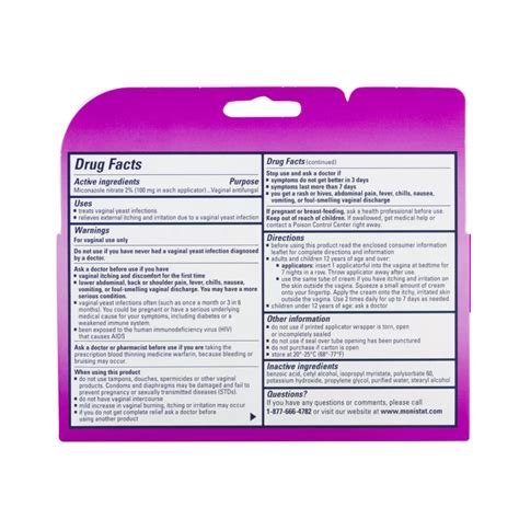 Monistat 7 Dose Yeast Infection Treatment 7 Disposable Applicators And 1