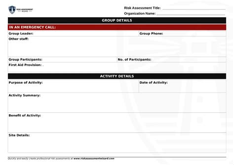Free Risk Assessment Template Pdf Download Simplify Your Safety