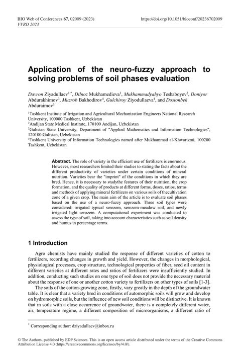Pdf Application Of The Neuro Fuzzy Approach To Solving Problems Of