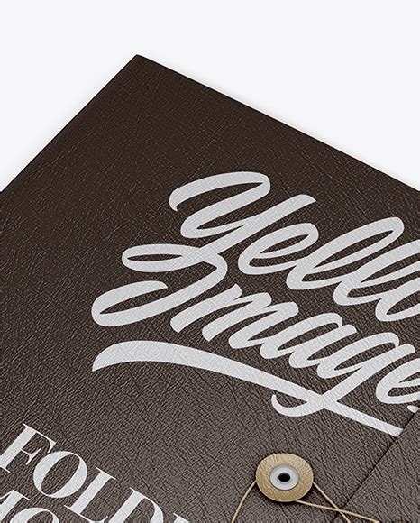 Leather Folder With String Closure On Yellow Images Object Mockups