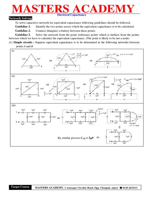 Capacitance Combination Of Capacitors Pdf Capacitance Capacitor