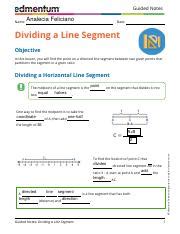 Dividing A Line Segment Formulas And Examples Course Hero