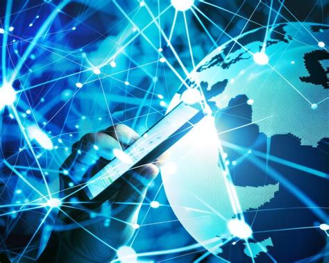 Global Communication Map Binary Smartphones And Globe Connections In