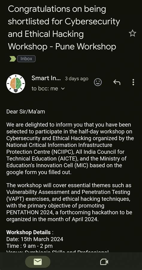 Gauri Bhagwat On Linkedin Cybersecurity Ethicalhacking Nciipc Aicte Mic Digitalsecurity…