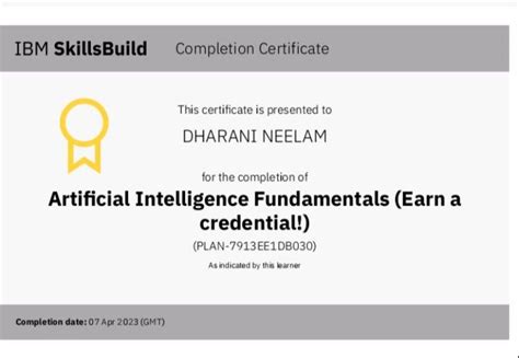 dharani neelam on linkedin artificialintelligence ibmskillsbuild