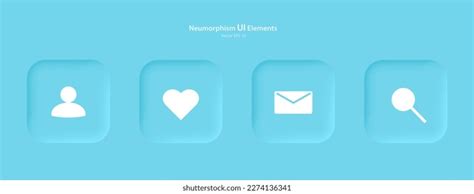 Set Buttons Designing User Interface Blue Stock Vector Royalty Free