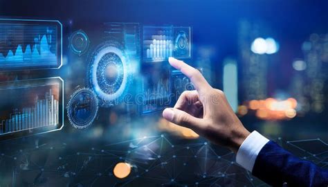 A Hand Interacts With A Futuristic Data Visualization Interface Navigating A Network Of Charts