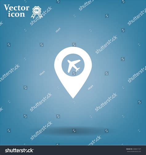 Illustration Map Mark Icon Plane Stock Vector Royalty Free Shutterstock