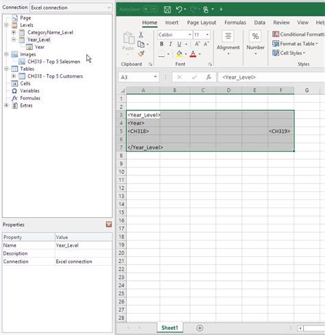 excel reports with levels qlik nprinting help