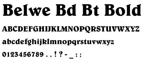 Belwe Bd Bt Bold Font