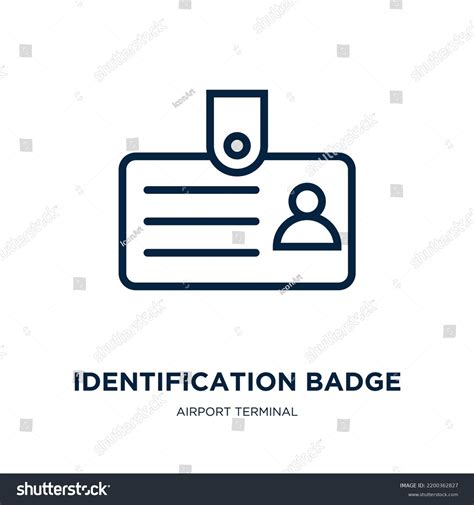 Identification Badge Icon Airport Terminal Collection Stock Vector Royalty Free 2200362827