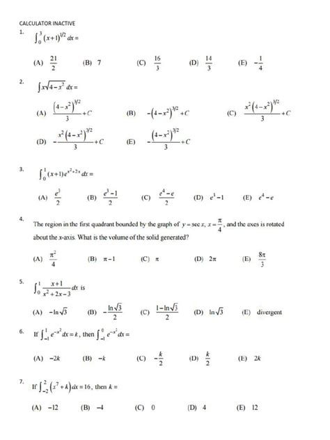 Unit 6 Practice Ap Calculus Bc Pdf
