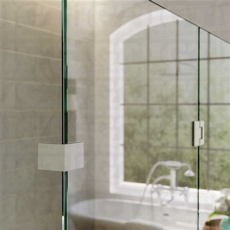 Oversized Glass To Glass 90 Degree Square Edge Clamp Brushed Nickel