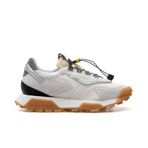 Path Sneakers In White Suede And Nylon With Fast Locking System RUN OF Runarchy Attitude