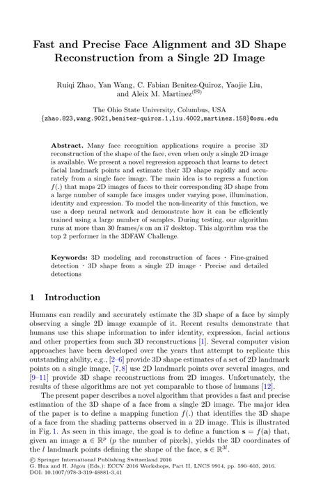 Pdf Fast And Precise Face Alignment And 3d Shape Reconstruction From A Single 2d Image