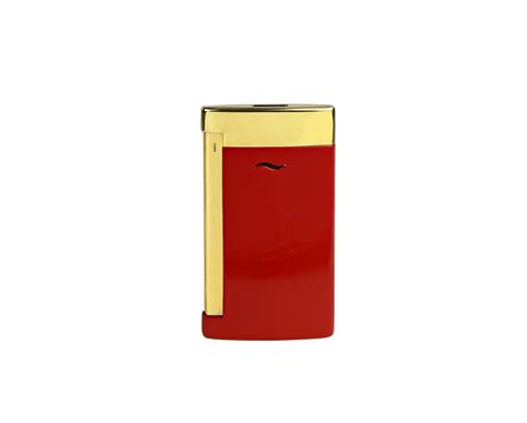S T Dupont Slim 7 Matte Burgundy And Golden Flat Flame Lighter Lighters Direct