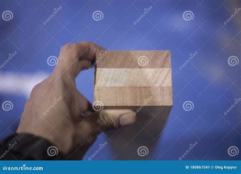 Wooden Block In Hand Stock Image Image Of Fence Furniture 180861541