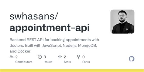 Github Swhasansappointment Api Backend Rest Api For Booking Appointments With Doctors Built