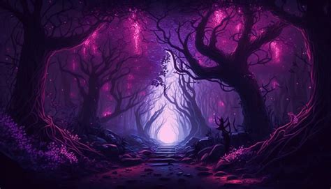 Magical Forest Dark Landscape Witch Wallpaper Fantasy Landscape