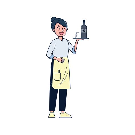 전문 유니폼 만화 스타일을 입고 케이터링 큰 세트 격리 된 평면 벡터 일러스트 레이 션의 문자 컬렉션 직업 캐릭터 벡터