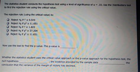 [solved] Hypothesis Testing About A Population Variance 4 Hypothesis Course Hero