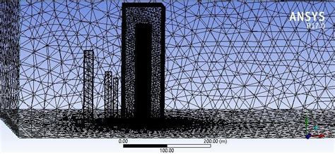 The Tetrahedral Mesh Generated Around The Buildings In Ansys 17 0 Download Scientific Diagram