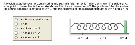 solved a block is attached to a horizontal spring and set in