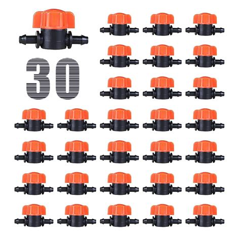 30 Pcs 1 4 Inch Barbed Shut Off Valve Universal Plastic 1 4” Drip Irrigation
