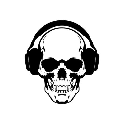 Skull With Headset Vector Skull Headphone Vector Illustration Art