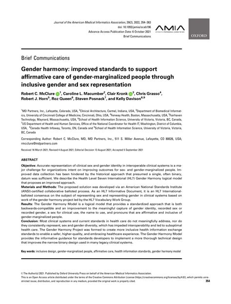 Pdf Gender Harmony Improved Standards To Support Affirmative Care Of