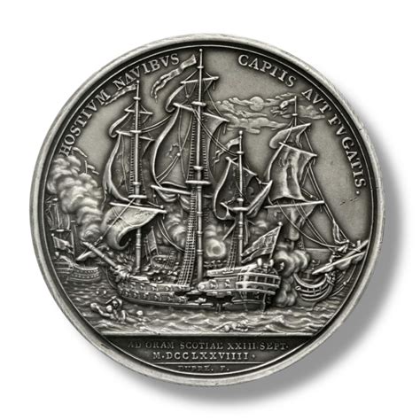 Captain John Paul Jones Medals Token 38mm Pewter Medal Amber