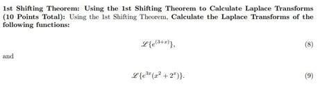 Solved St Shifting Theorem Using The St Shifting Theorem Chegg