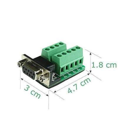 D SUB Terminal Block With DB9 Female Connector 9 Screw Terminals For RS232
