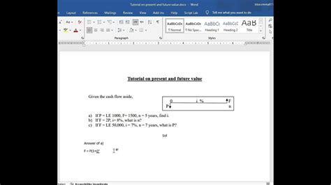 Tutorial On Present And Future Value Youtube