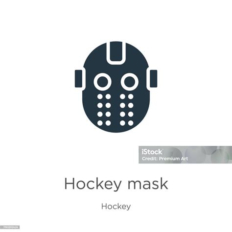 하키 마스크 아이콘 벡터입니다 흰색 배경에 격리 하키 컬렉션에서 유행 플랫 하키 마스크 아이콘입니다 벡터 일러스트는 웹 및 모바일 그래픽 디자인 로고 Eps10에 사용할 수
