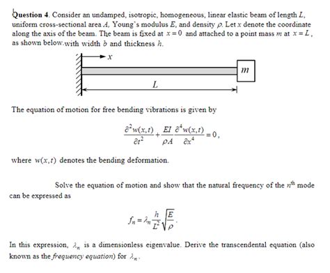 Solved Question 4 Consider An Undamped Isotropic