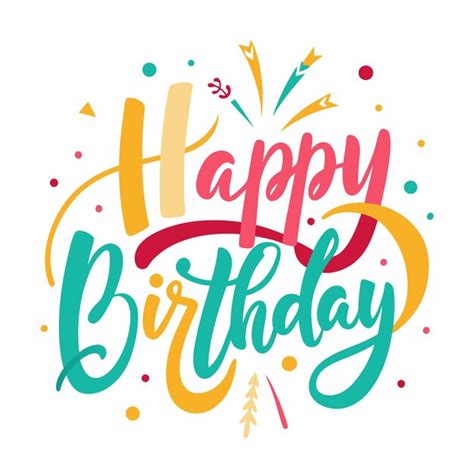 생일 축하 타이포그래피 터 일러스트레이션 프리미엄 Ai 생성 이미지