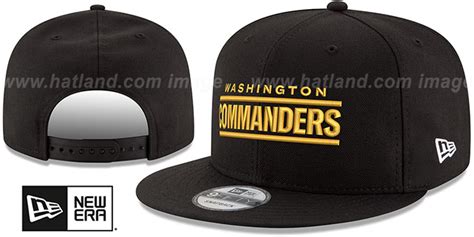Washington Commanders Team Wordmark Snapback Black Hat