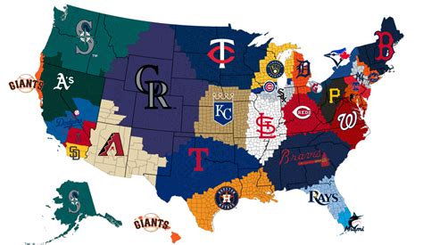 Mlb Team Map Based On Latitudelongtitude Proximity Of The Cities