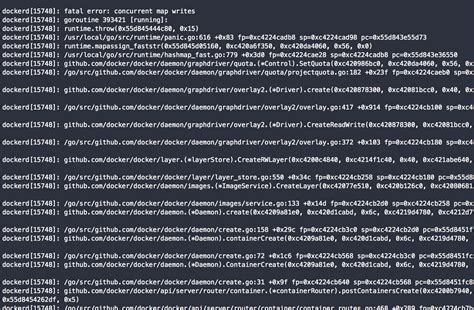 Docker Ce Fatal Error Concurrent Map Writes · Issue 39843 · Mobymoby · Github