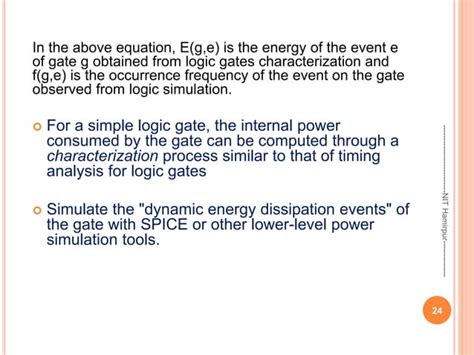 Simulation Power Analysis Low Power Vlsi Pptx Computer Software And