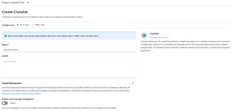 Using The Red Hat Build Of Cryostat Operator To Configure Cryostat