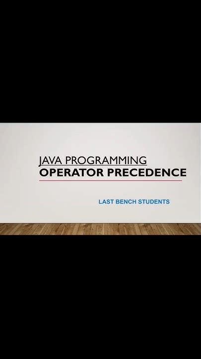 Operator Precedence Java Programming Detailed Video In Description👇