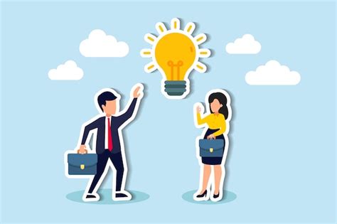 Premium Vector Bright Idea To Solve Problem Business Team Brainstorm